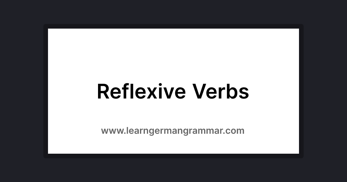 Reflexive Verbs