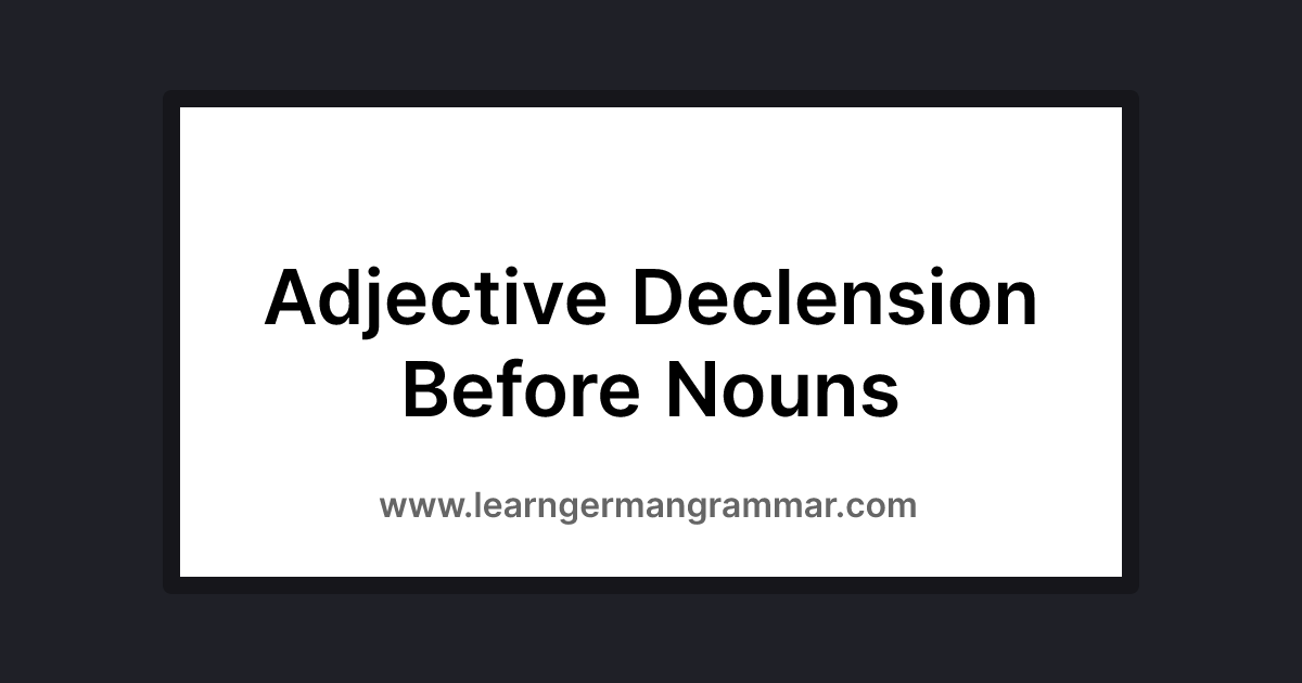 Learn German Grammar