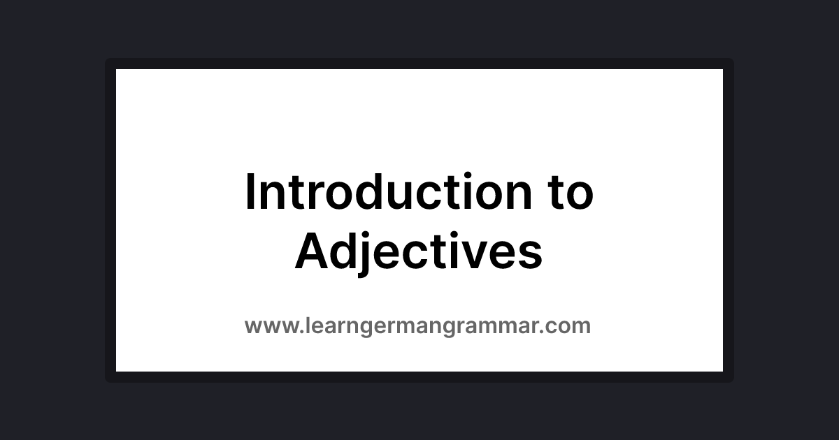 Learn German Grammar